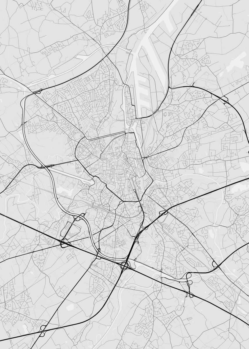 'Ghent Belgium Map' Poster by GraphicalMaps | Displate