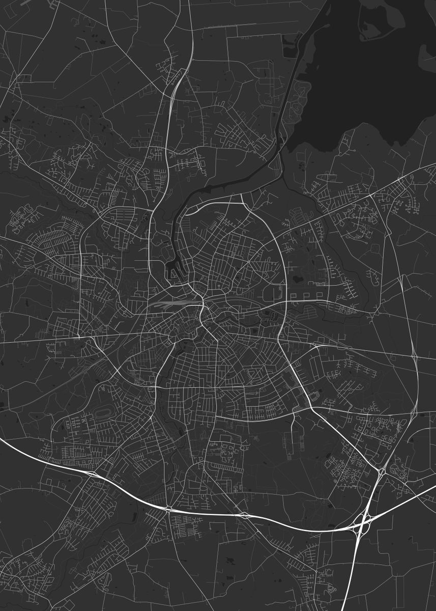 'Odense Denmark Map' Poster by GraphicalMaps | Displate