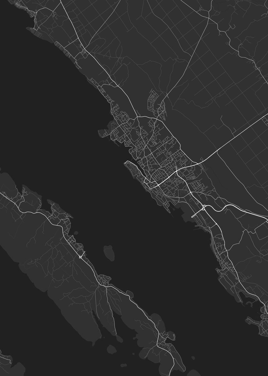 'Zadar Croatia Map' Poster by GraphicalMaps | Displate