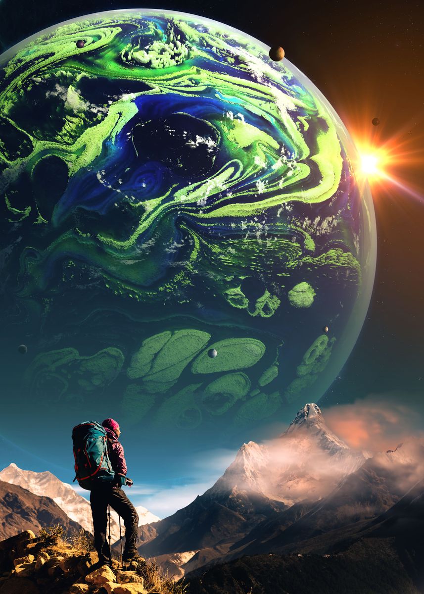 'Blue Centurion Vision' Poster, picture, metal print, paint by ...