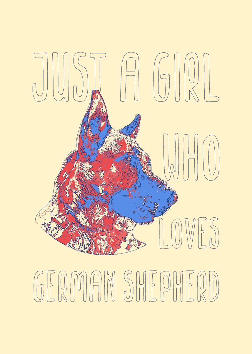 'German Shepherd' Poster, picture, metal print, paint by Pearl | Displate