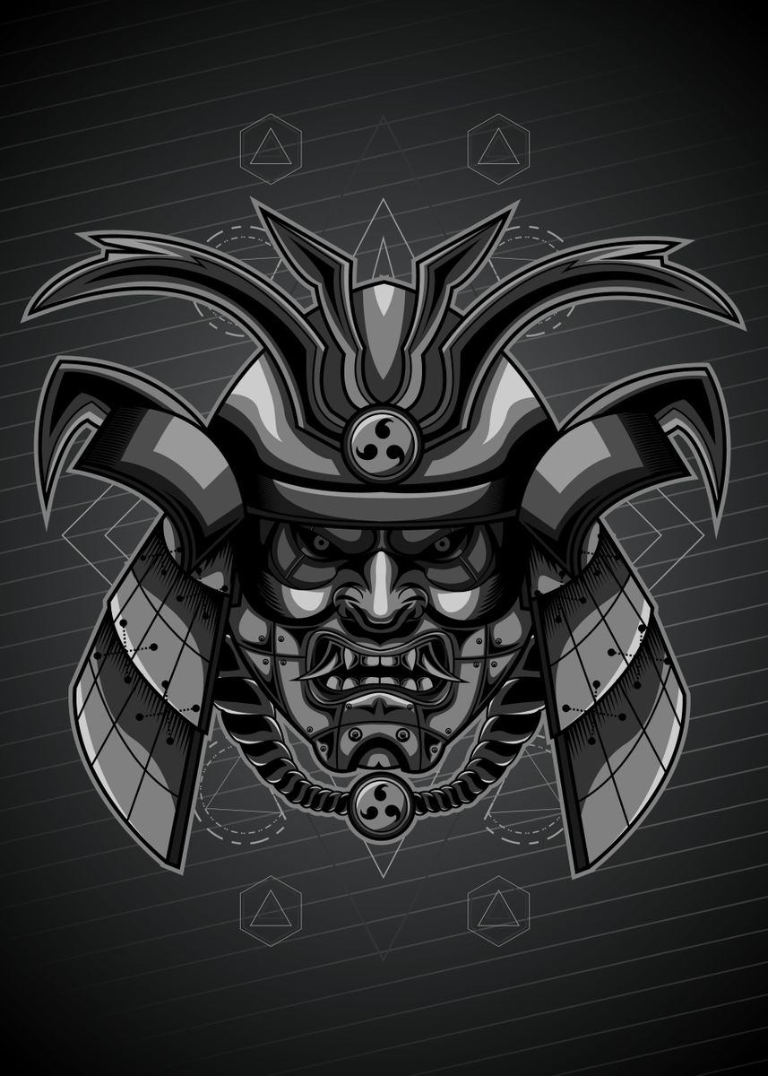 'SAMURAI MAGNETIC GEOMETRIC' Poster, picture, metal print, paint by ...