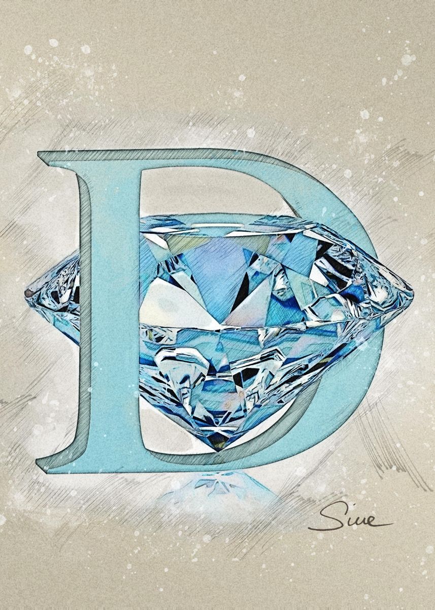 'D Diamond' Poster, picture, metal print, paint by Sine | Displate