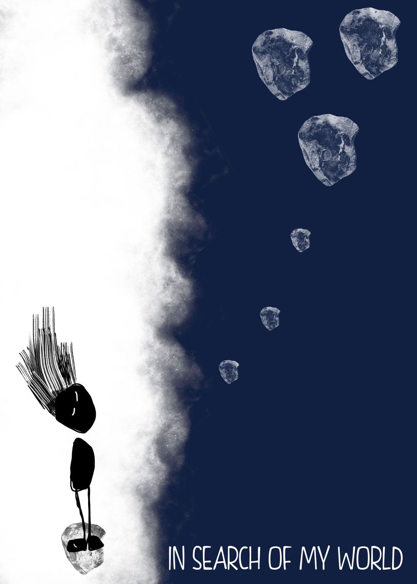 'IN SEARCH OF MY WORLD' Poster, picture, metal print, paint by ...