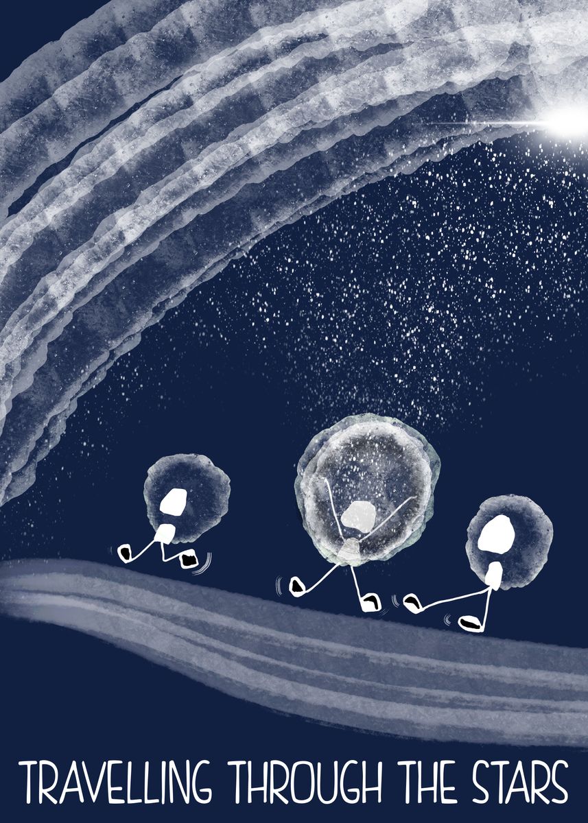 'TRAVELLING THROUGH STARS' Poster, picture, metal print, paint by ...