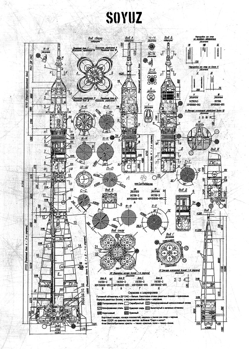 'SOYUZ' Poster, picture, metal print, paint by MAXART DESIGN | Displate