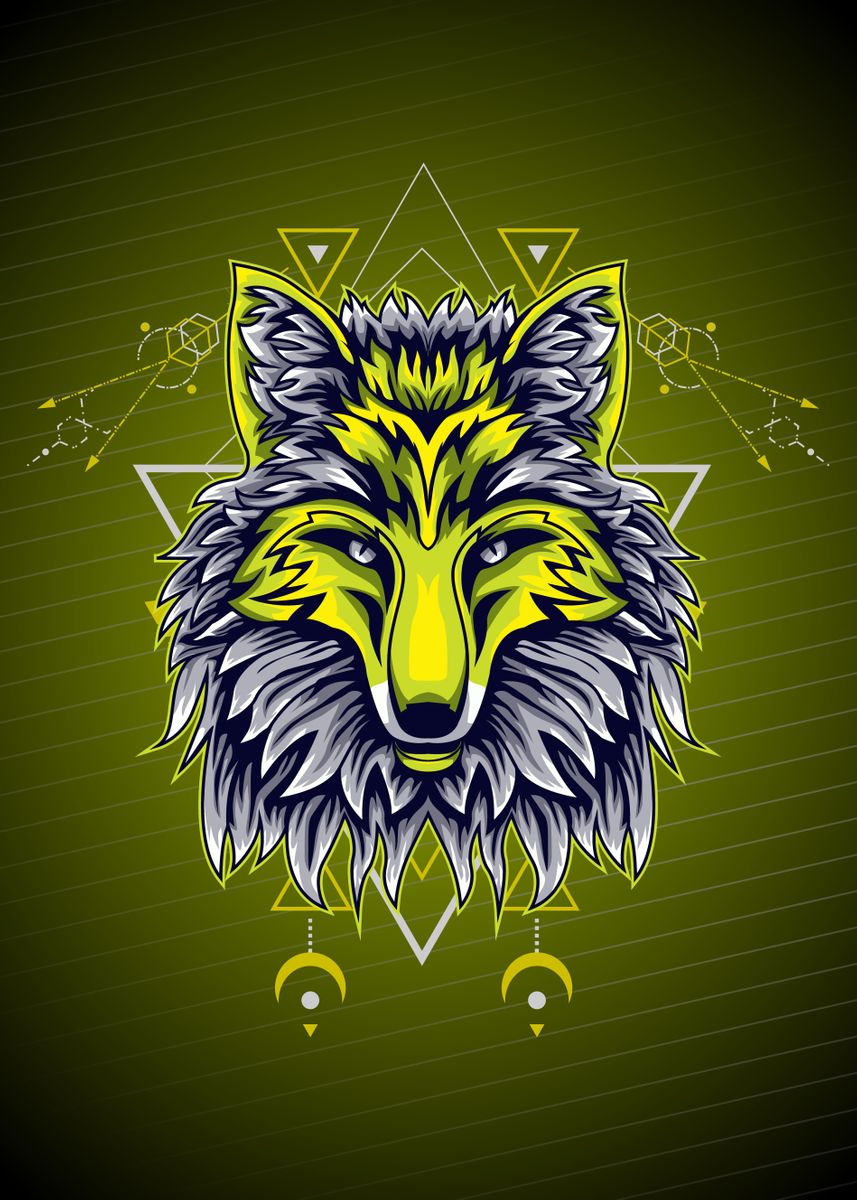 'GREEN FOX' Poster, picture, metal print, paint by arif purnomo | Displate