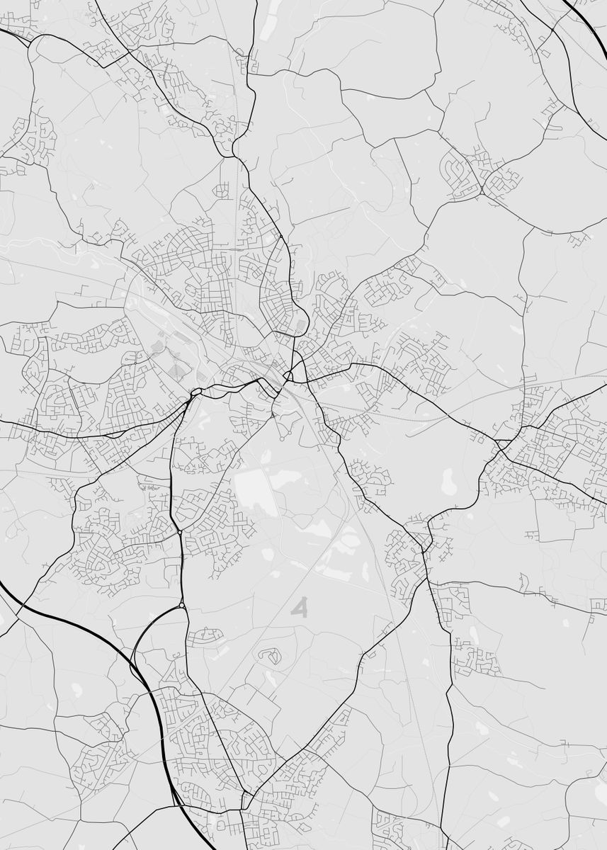 'Wigan England Map' Poster, picture, metal print, paint by ...