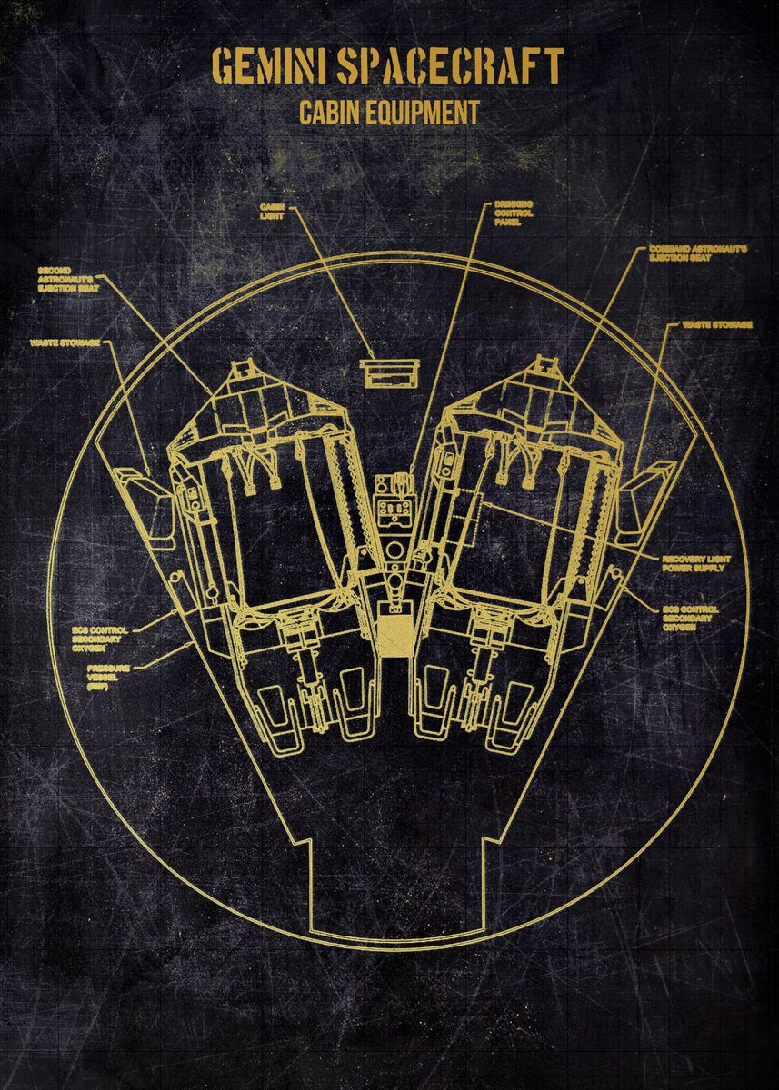 'gemini spacecraft' Poster, picture, metal print, paint by MAXART ...