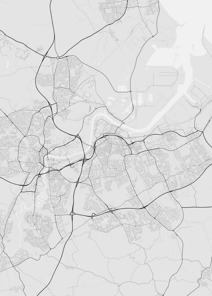 'Middlesbrough England Map' Poster by GraphicalMaps | Displate