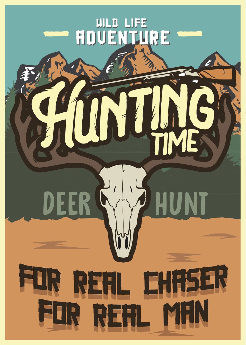 'Hunting Time' Poster by Lucky Art | Displate