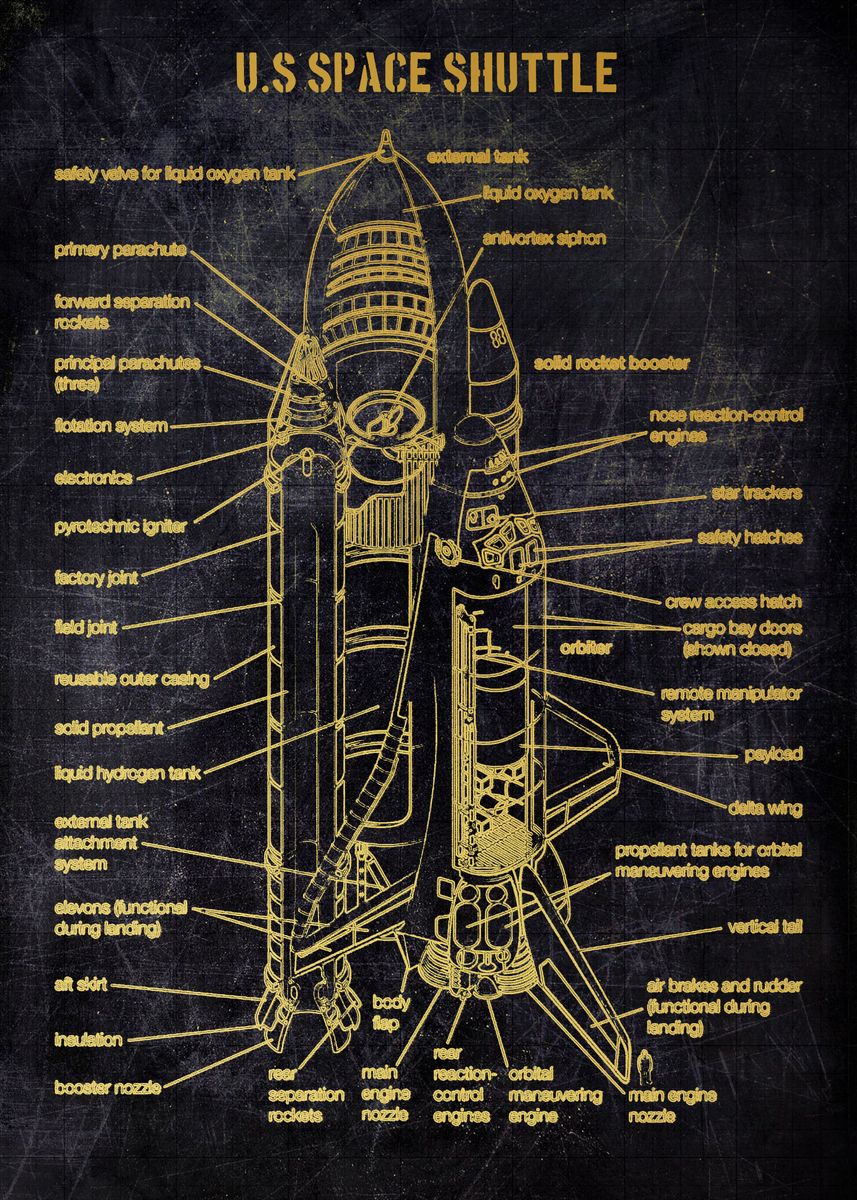 'us space shuttle' Poster, picture, metal print, paint by MAXART DESIGN ...