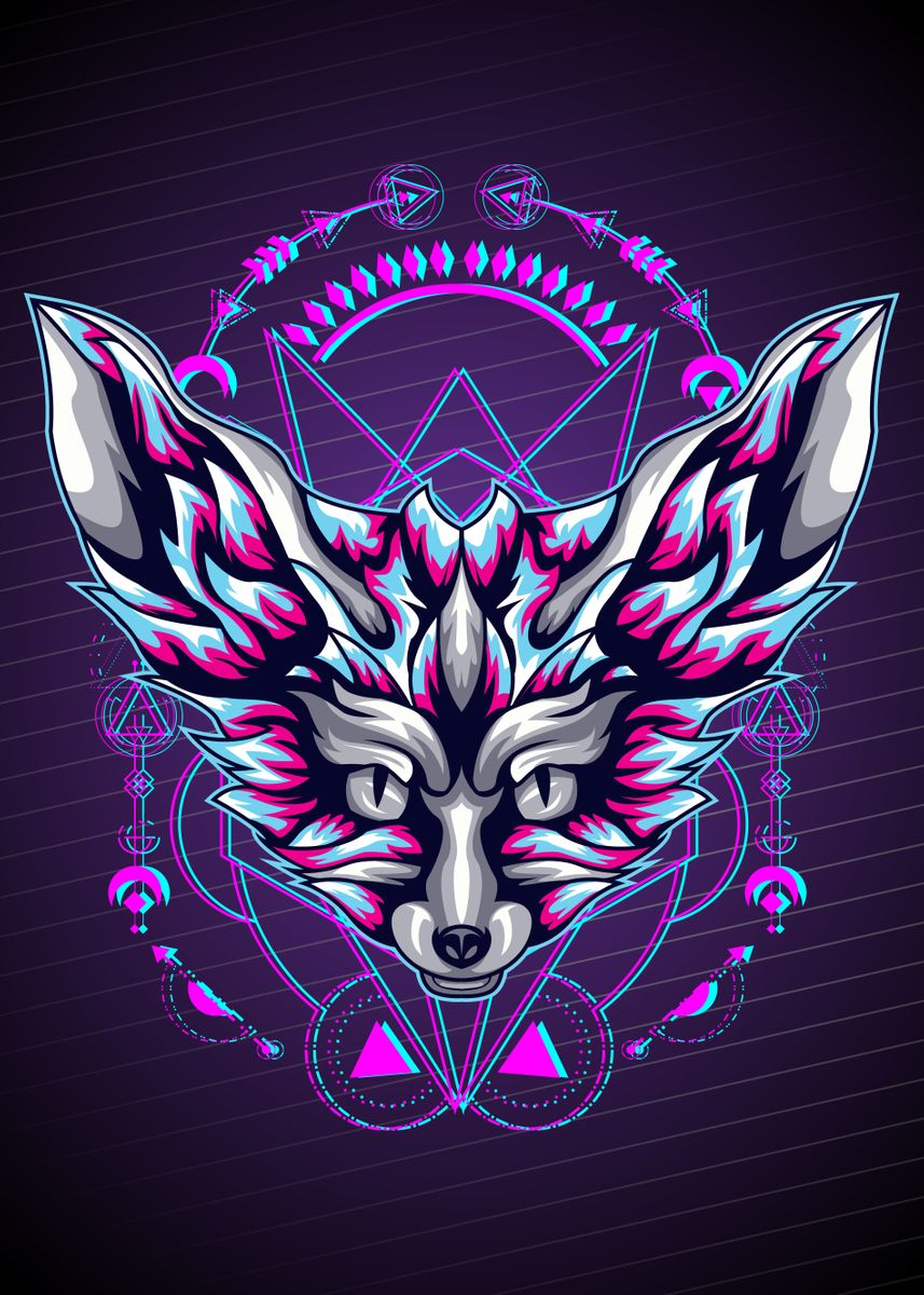 'FOX GLITCH' Poster, picture, metal print, paint by arif purnomo | Displate