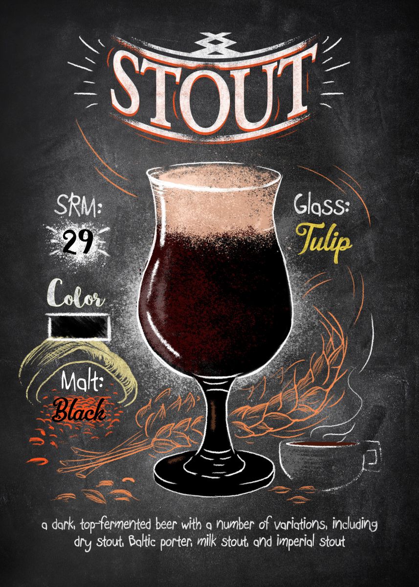 'Stout' Poster, picture, metal print, paint by Joan Derpp | Displate