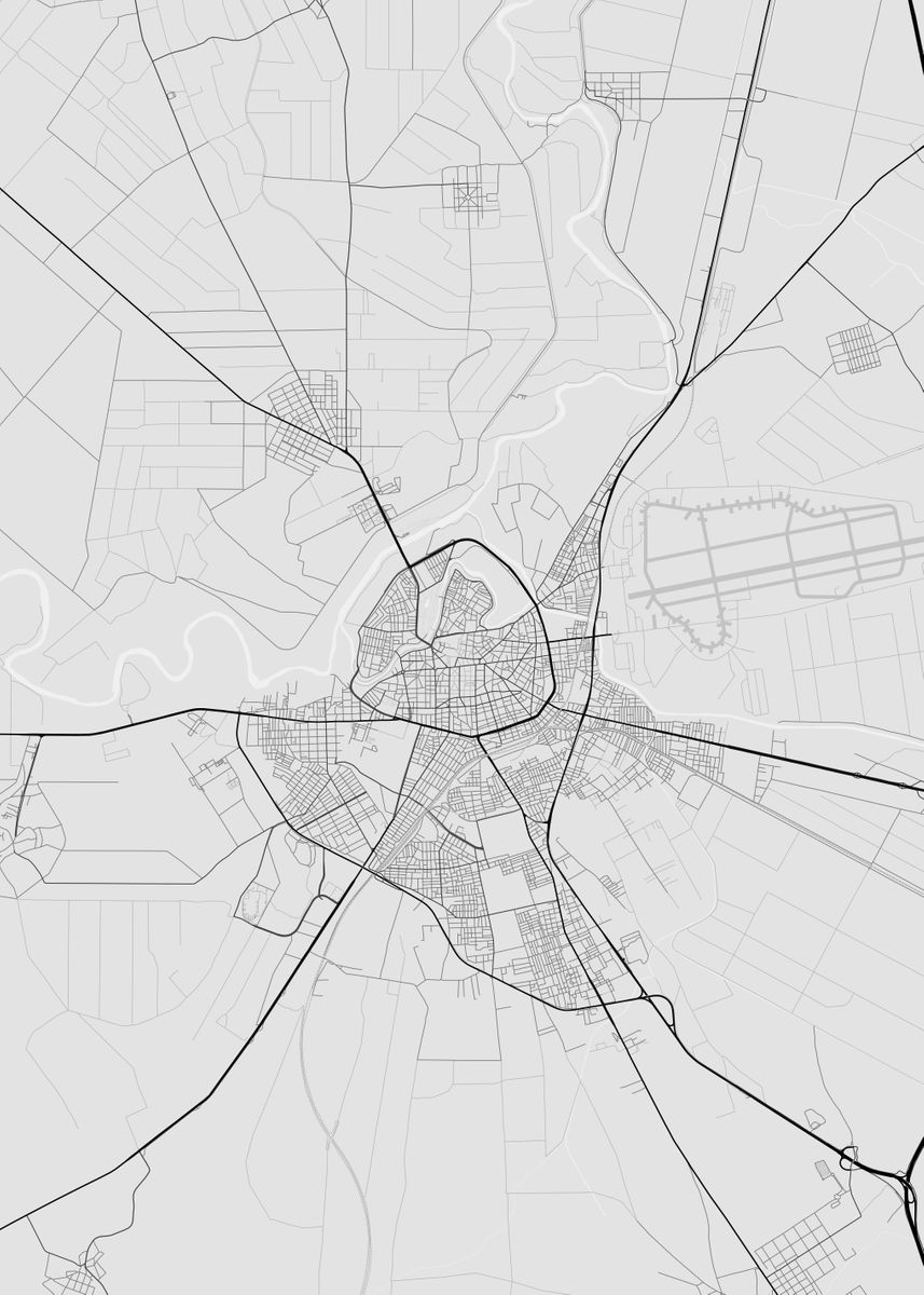 'Larissa Greece Map' Poster, picture, metal print, paint by ...