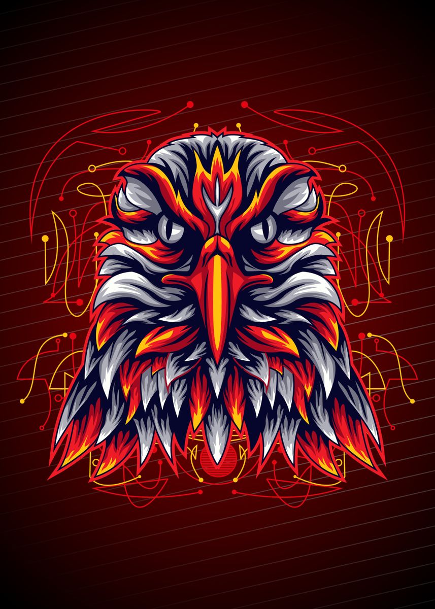 'RED EAGLE GEOMETRIC' Poster by arif purnomo | Displate