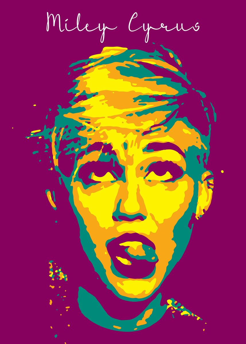 'Miley Cyrus design' Poster, picture, metal print, paint by taurungka ...