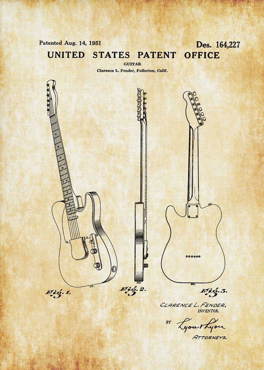 'Fender Telecaster Guitar' Poster, picture, metal print, paint by Lloyd ...