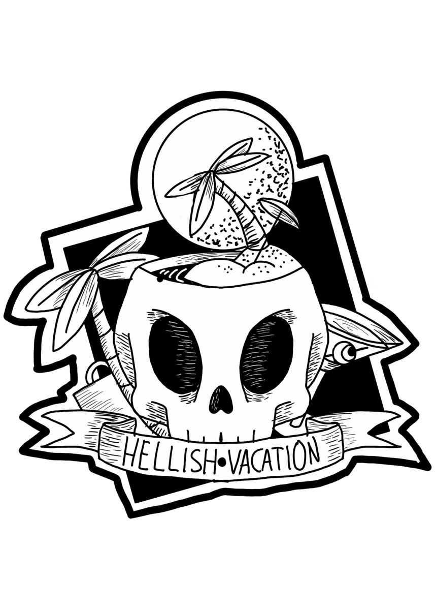 'Hellish Vacation' Poster by Marcy Poore | Displate