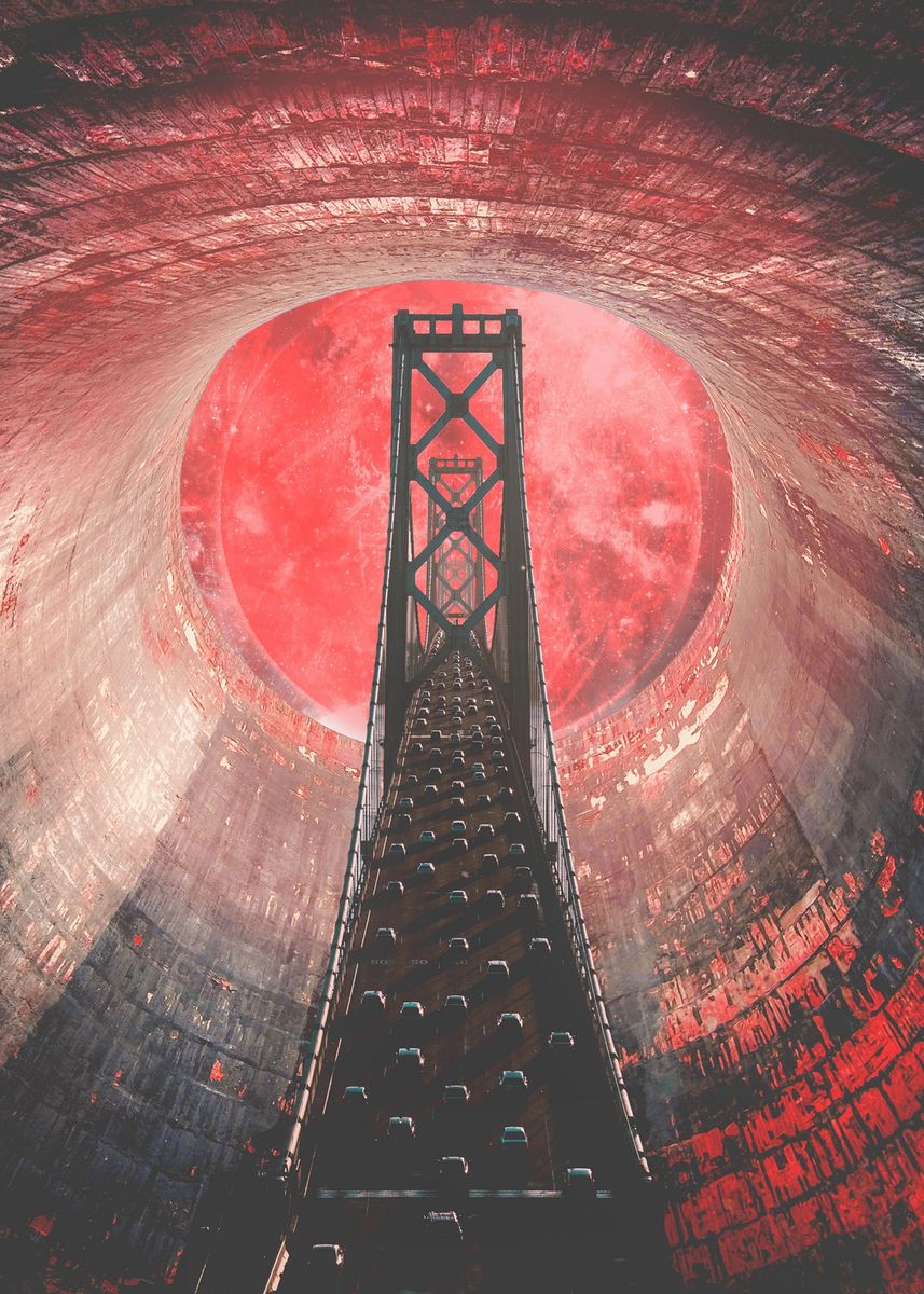 'Bridge to Hell' Poster, picture, metal print, paint by AkaiShu | Displate