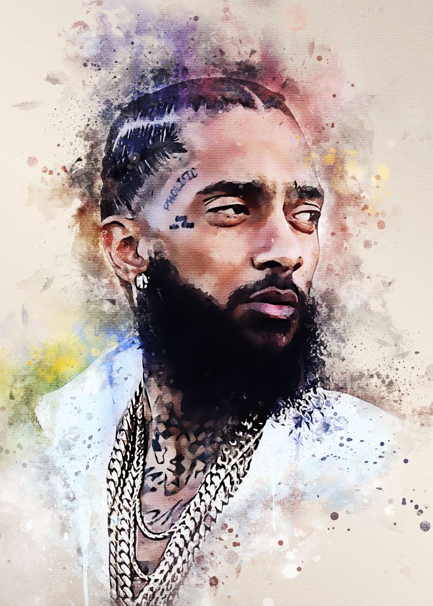 'Nipsey Hussle' Poster, picture, metal print, paint by MIKHA ART | Displate
