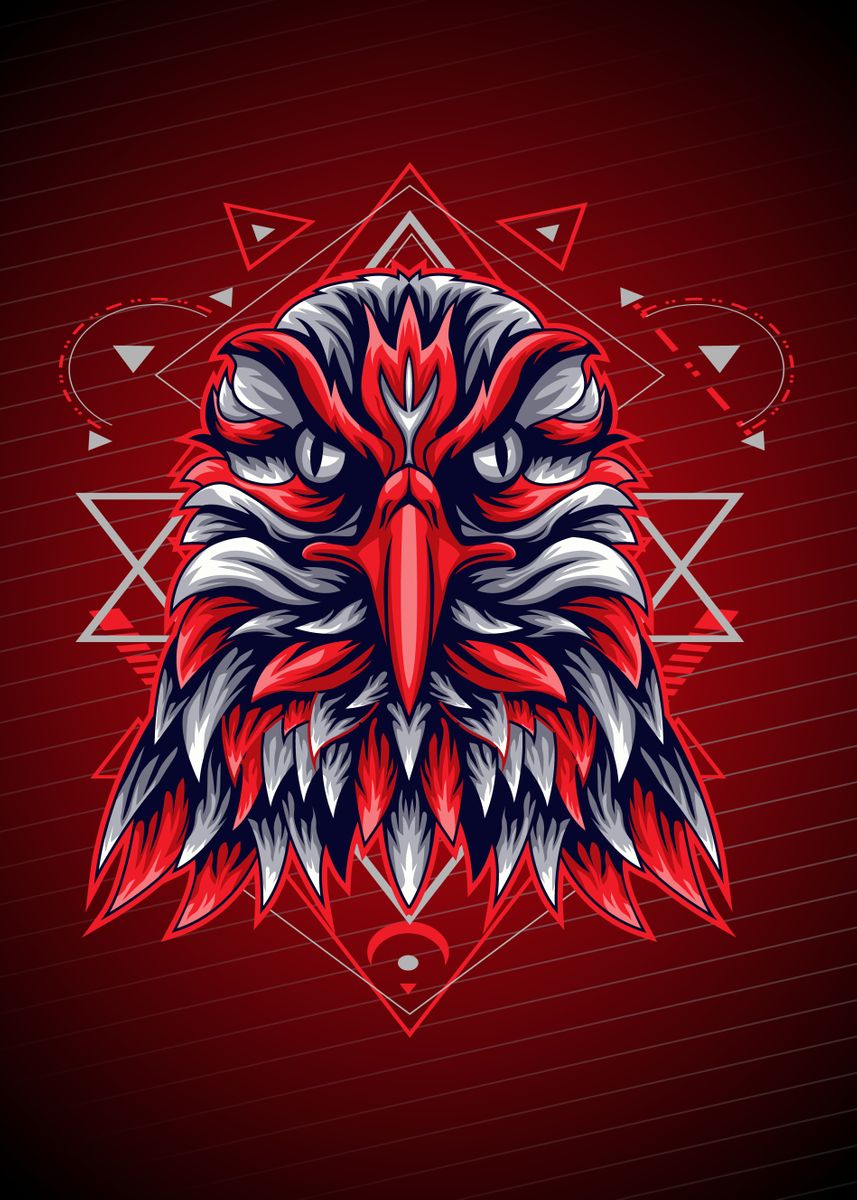 'HOT EAGLE GOEMETRIC' Poster, picture, metal print, paint by arif ...
