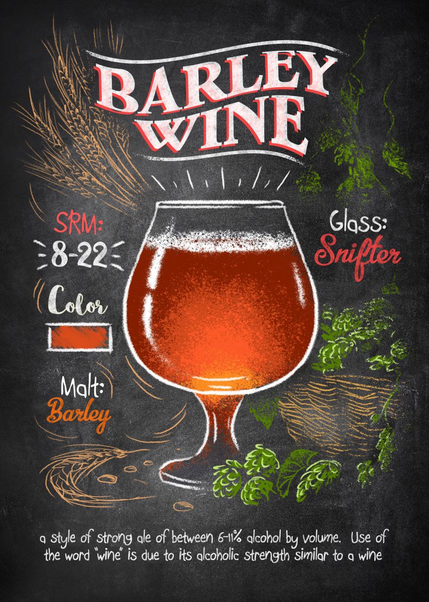 'Barley wine' Poster, picture, metal print, paint by Joan Derpp | Displate