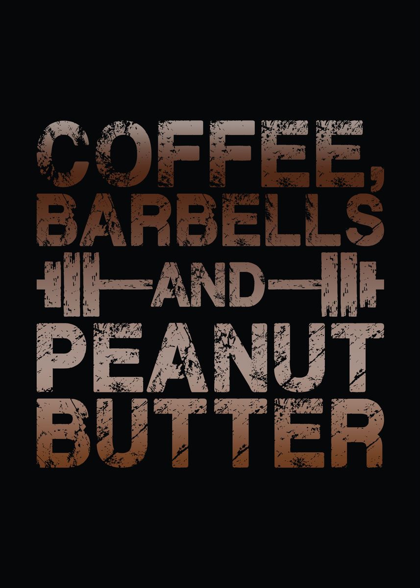 'Coffee and Barbells' Poster, picture, metal print, paint by CHAN ...