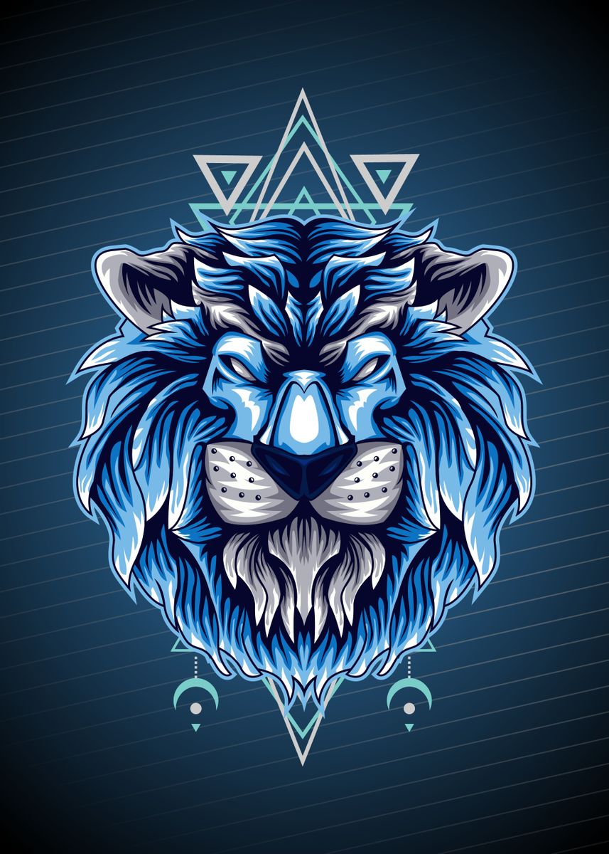 'ICE LION' Poster, picture, metal print, paint by arif purnomo | Displate