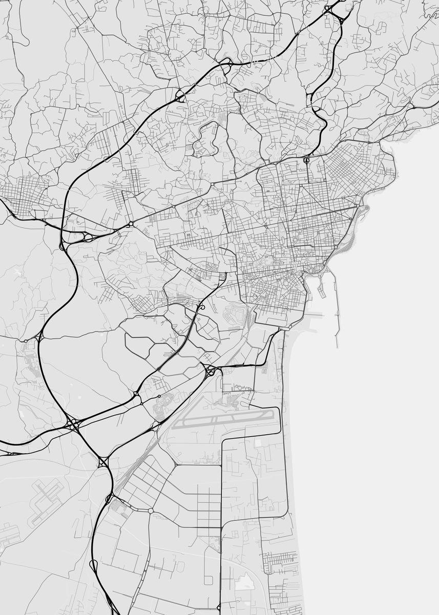 'Catania Italy Map' Poster, picture, metal print, paint by ...