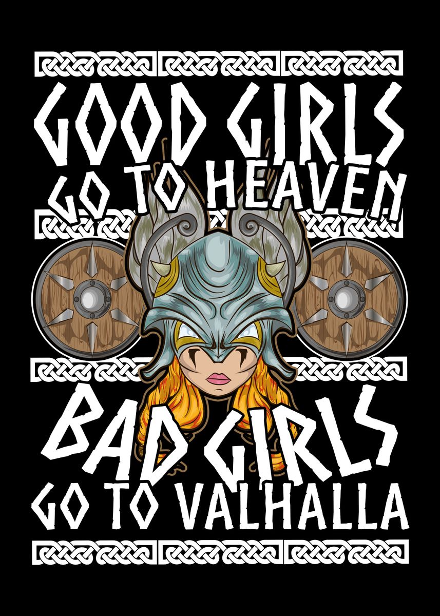 'Valhalla Girls Vikings' Poster, picture, metal print, paint by ...