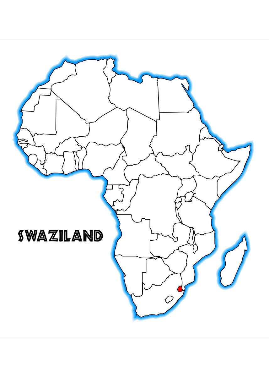'Swaziland Map' Poster, picture, metal print, paint by HomeStead ...