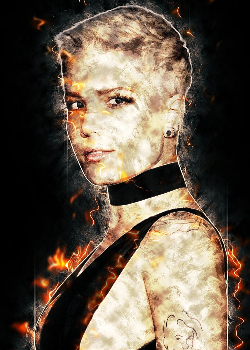 'Halsey' Poster, picture, metal print, paint by Hipolito Wendorf | Displate