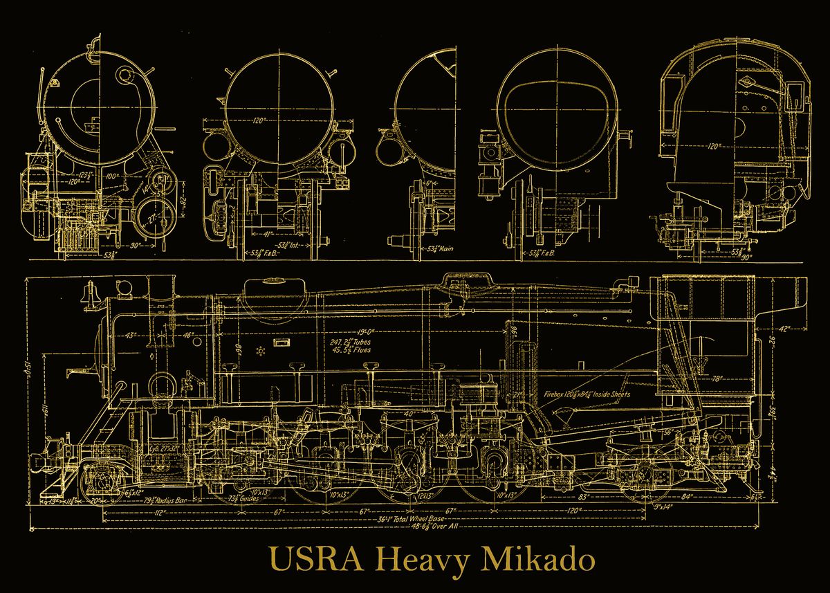 'USRA Heavy Mikado gold' Poster by B & W Arts | Displate