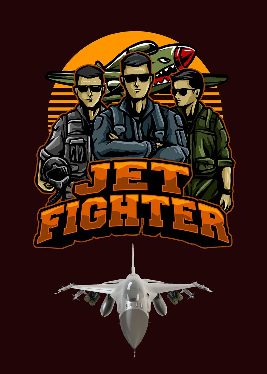 'Jet Fighter Pilots Army' Poster, picture, metal print, paint by Max ...