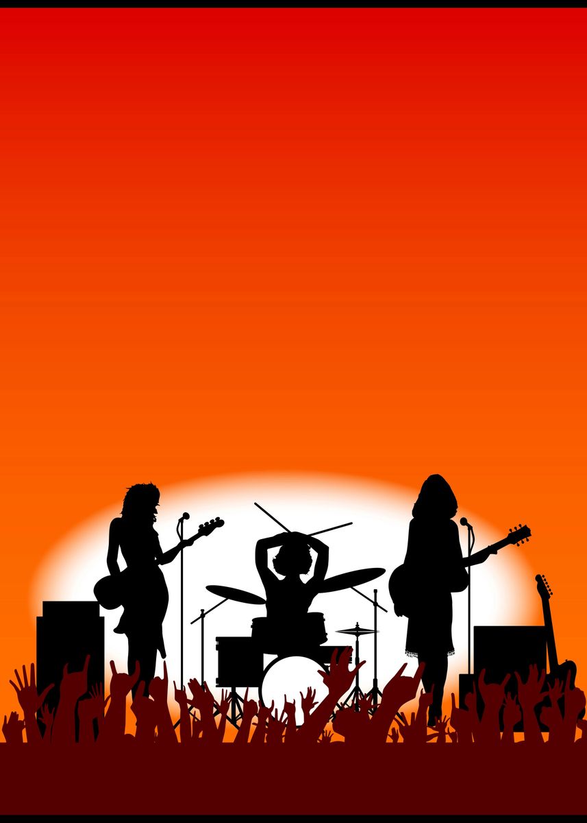 'Girl Band' Poster, picture, metal print, paint by HomeStead Digital ...