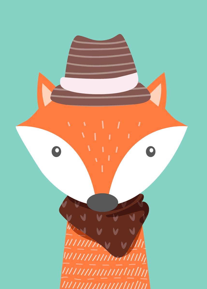 'Mr fox' Poster, picture, metal print, paint by Haroulita kav | Displate