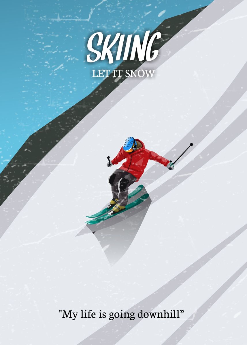 'Snow sports ice ski' Poster, picture, metal print, paint by ...