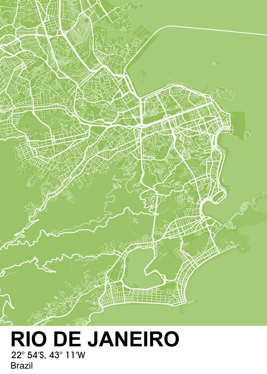 'rio de janeiro color map' Poster, picture, metal print, paint by ...