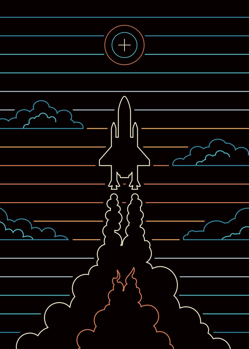 'Blast Off 2' Poster, picture, metal print, paint by heavyhand | Displate