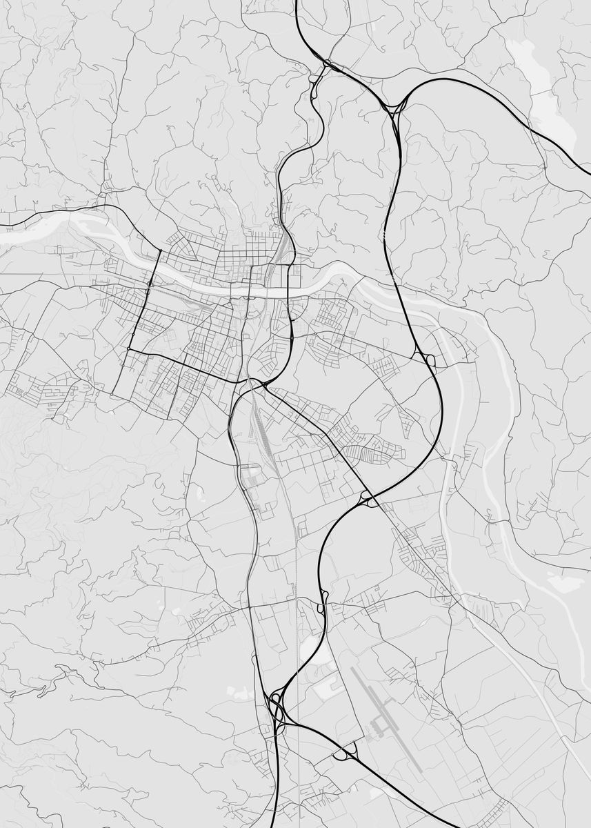 'Maribor Slovenia Map' Poster, picture, metal print, paint by ...