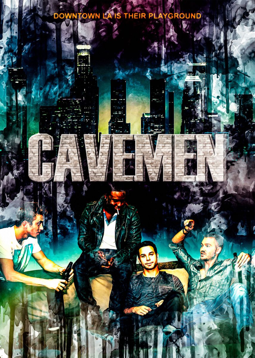 'Cavemen' Poster, picture, metal print, paint by Kaye Luca | Displate