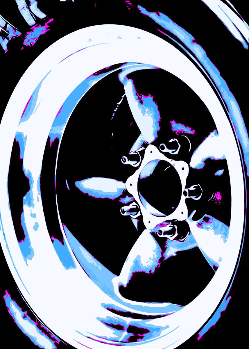 'Wheel on Car' Poster, picture, metal print, paint by ZHAISHOKU ...