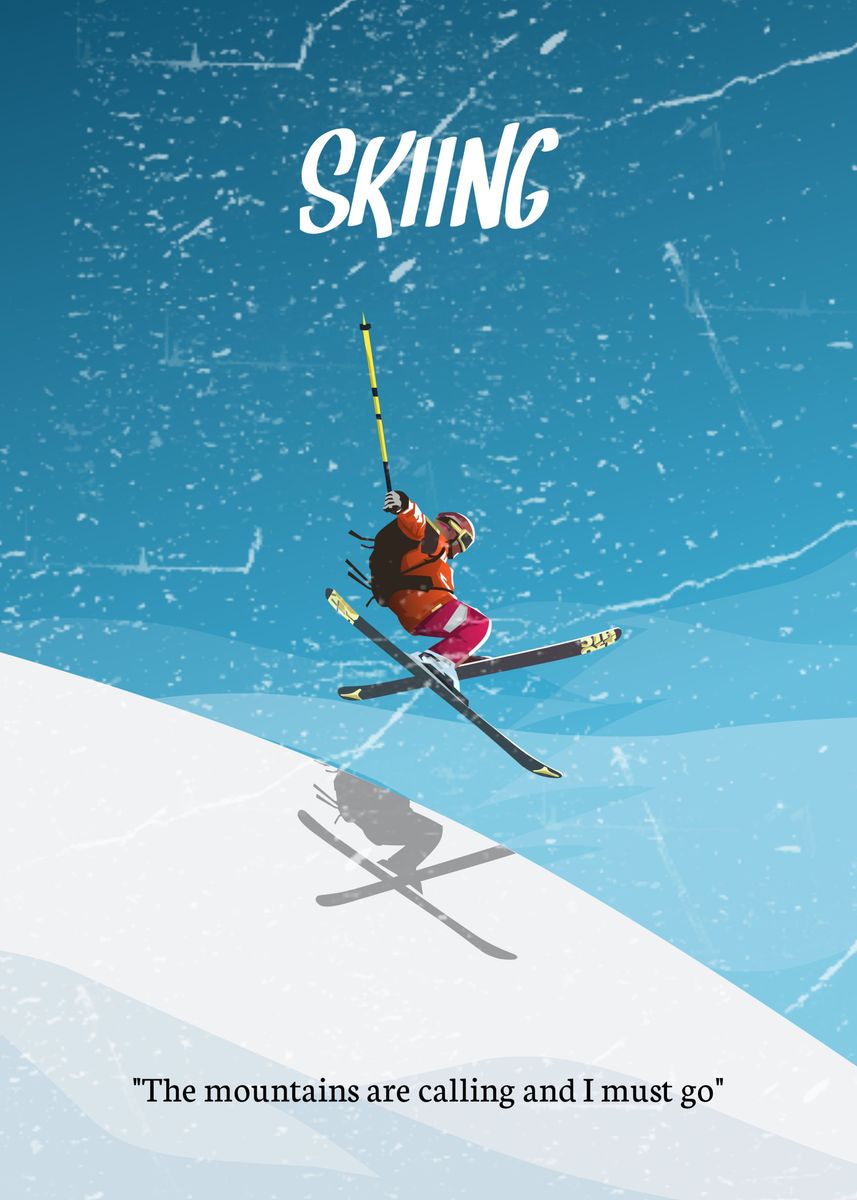 'Snow sports Ski' Poster, picture, metal print, paint by Cocographic ...
