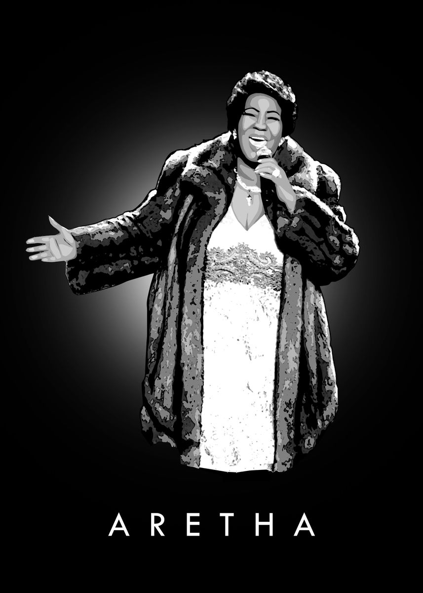 'Aretha Franklin' Poster, picture, metal print, paint by Bo Kev | Displate