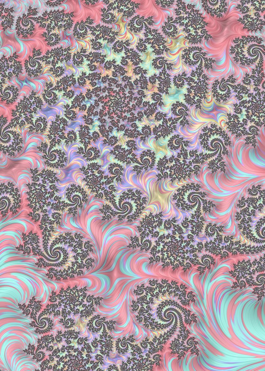 'Boho Spiral Fractal' Poster, picture, metal print, paint by Kaleiope ...