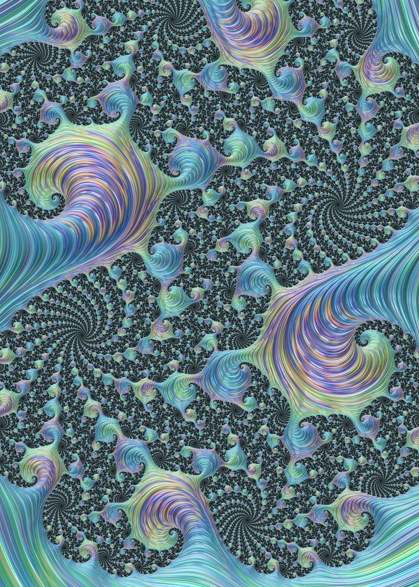 'Groovy Pastel Fractal' Poster, picture, metal print, paint by Kaleiope ...