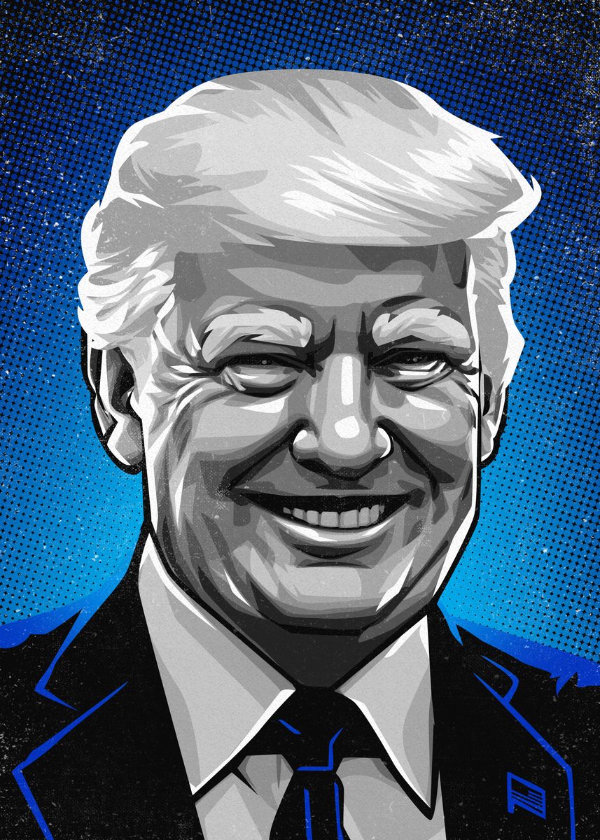 'Donald Trump in Glow' Poster, picture, metal print, paint by Fauzi ...