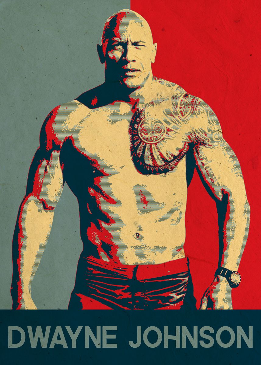 'Dwayne Johnson' Poster, picture, metal print, paint by Zhidane Al ...