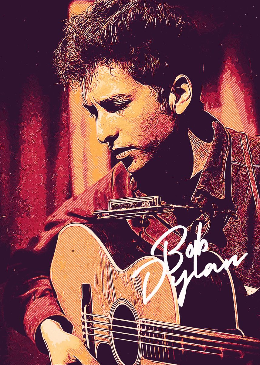 'bob dylan' Poster, picture, metal print, paint by icha nong | Displate